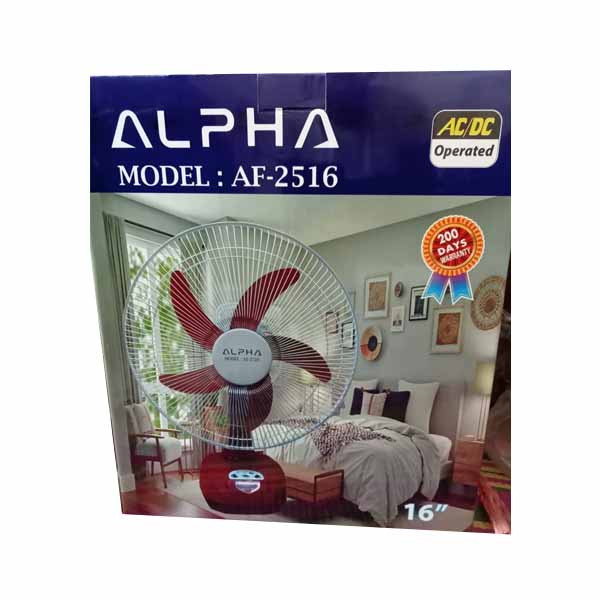 ALPHA Rechargeable Table Fan, AF-2516, 16 Inch