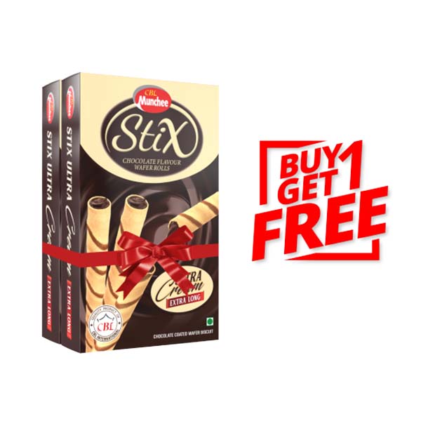 CBL Munchee Stix Ultra cream chocolate Wafer, 200gm (Buy 1 Get 1 Free)
