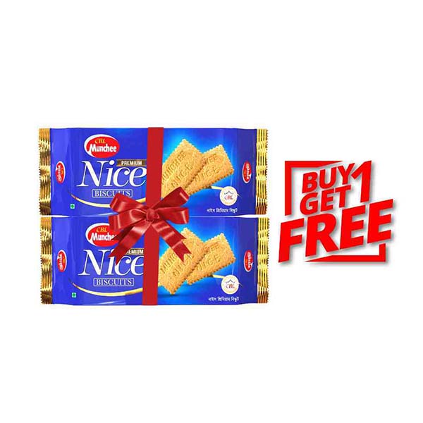 CBL Munchee Premium Nice Biscuits, 124gm (Buy 1 Get 1 Free)