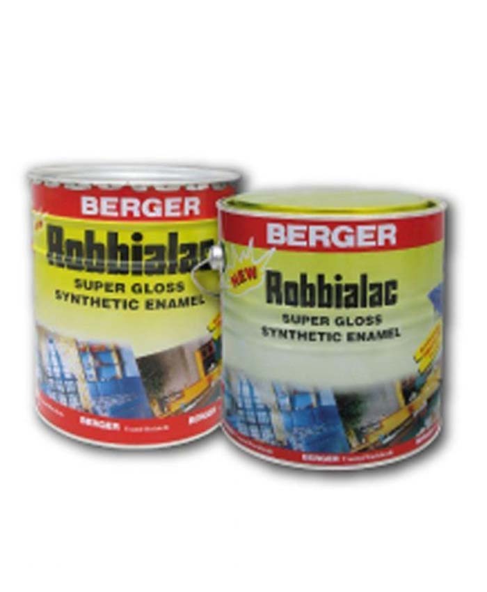 Berger Robbialac Super Gloss Synthetic Enamel Paint, Jet Black, 3.64 Liter