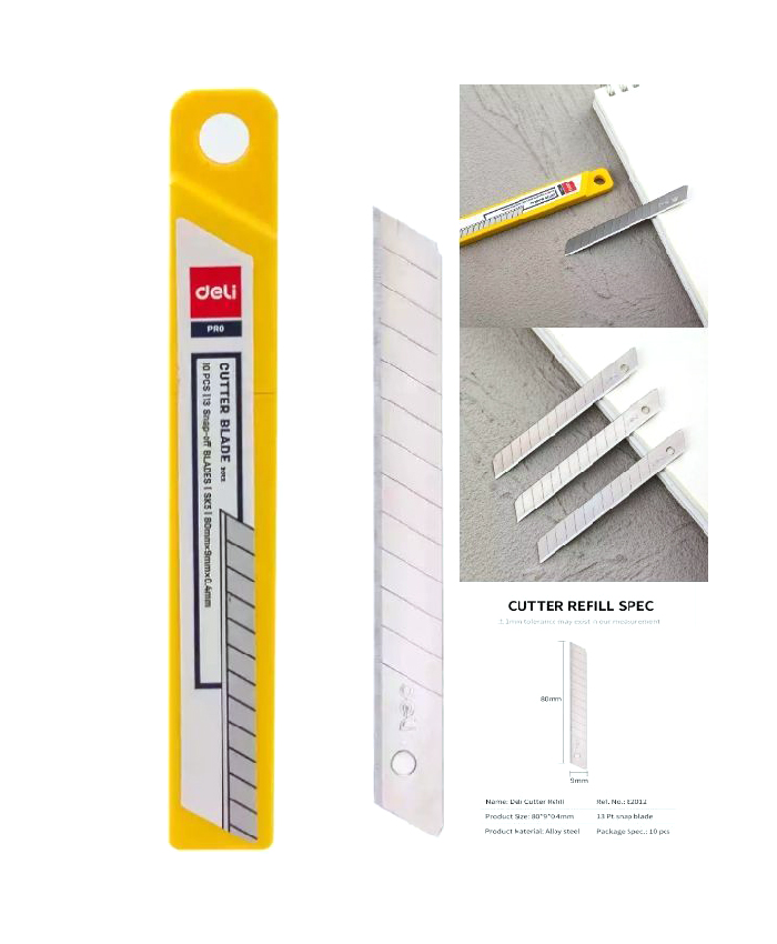 Deli Anti Cutter Blade, Small, 0.4mm, Pack of 10