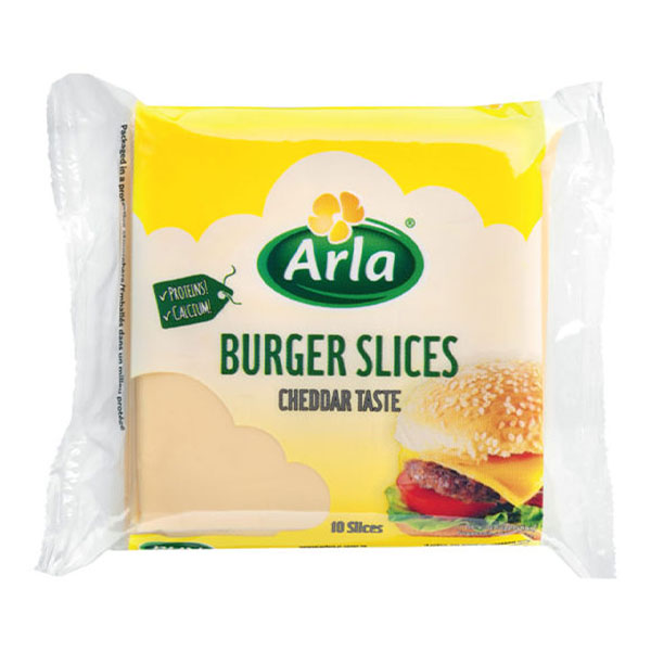 Arla Burger Slice Cheddar Cheese, 200gm