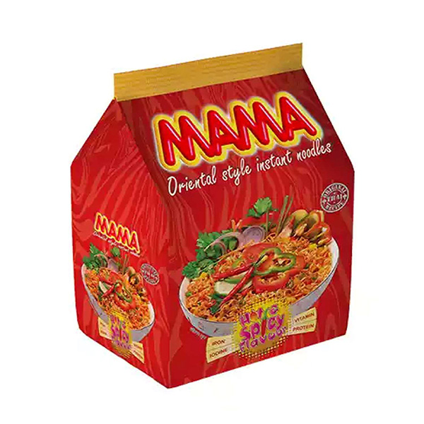 Mama Instant Noodles, Hot & Spicy Flavour, 248gm (Pack of 4)