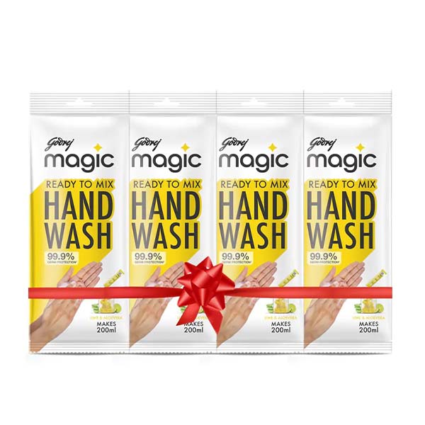 Godrej Magic Handwash Refill, Lime Aloe Vera, 9gm (Pack of 4 Pieces)