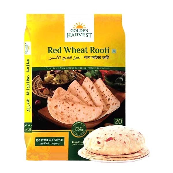 Golden Harvest Red Wheat Rooti, 1200gm (Pack of 20 Pieces)
