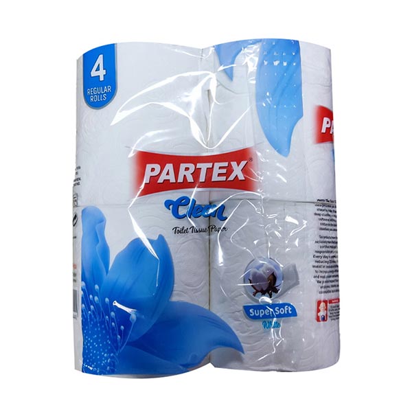 Partex Toilet Tissue Paper, White ( Pack of 4 Pieces)