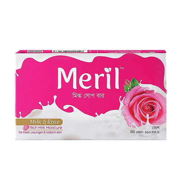 Meril Milk & Rose Soap Bar, 150gm