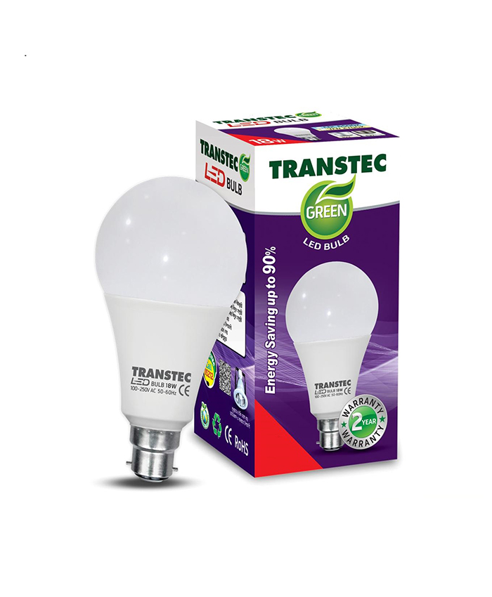 Transtec LED Bulb, Cold Day Light, 20 Watt, B22 (Pin Type)