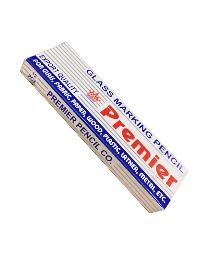 Premier Glass Marking Pencil, White (Pack of 12)