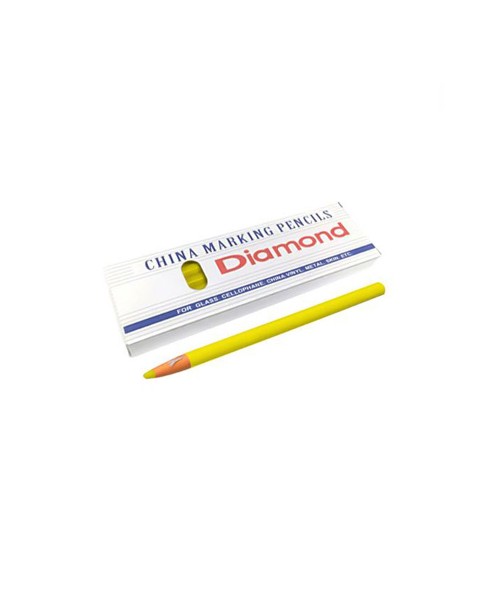 Diamond Glass Marking Pencil, Yellow (Pack of 12)