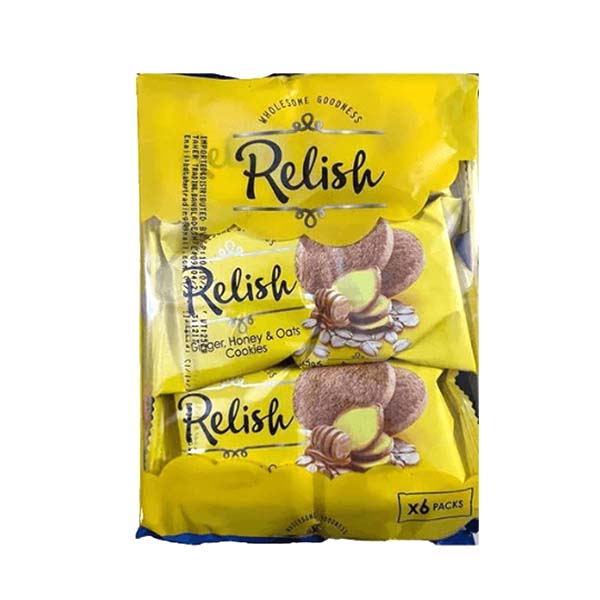Relish Ginger, Honey & Oats Cookies, 6 Pieces, 252gm