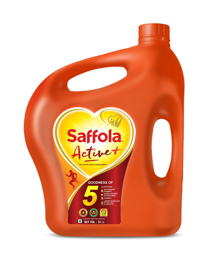 Saffola Active Oil, 5 Liter (Blended Edible Vegetable Oil)
