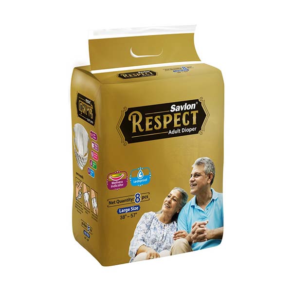 Savlon Respect Adult Diaper Large Pack of 8 Pieces
