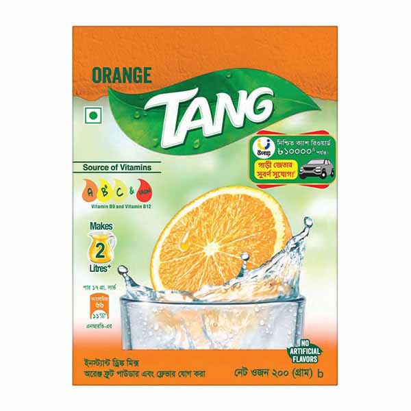 Tang Orange Flavoured Instant Drink Powder, 200gm