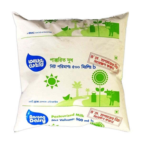 Aarong Dairy Pasteurized Liquid Milk, 500ml