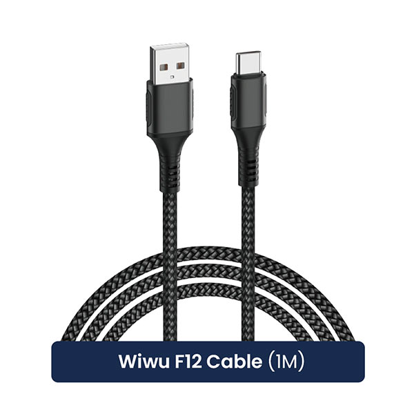WiWU F12 USB to Type C 45W Super Fast Charging Cable, Black